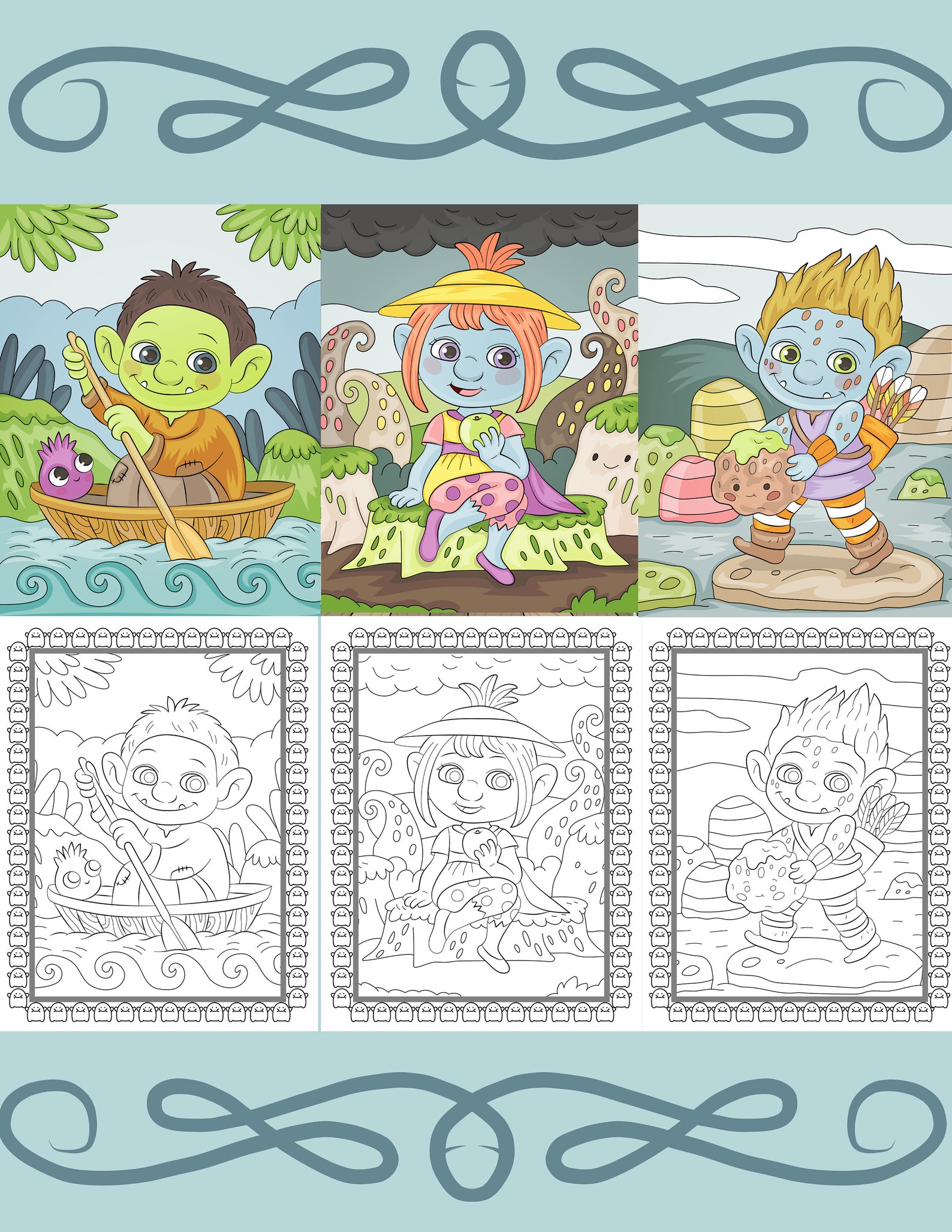 Troll Coloring Fantasy Coloring Fairy Tale Coloring Troll - Etsy