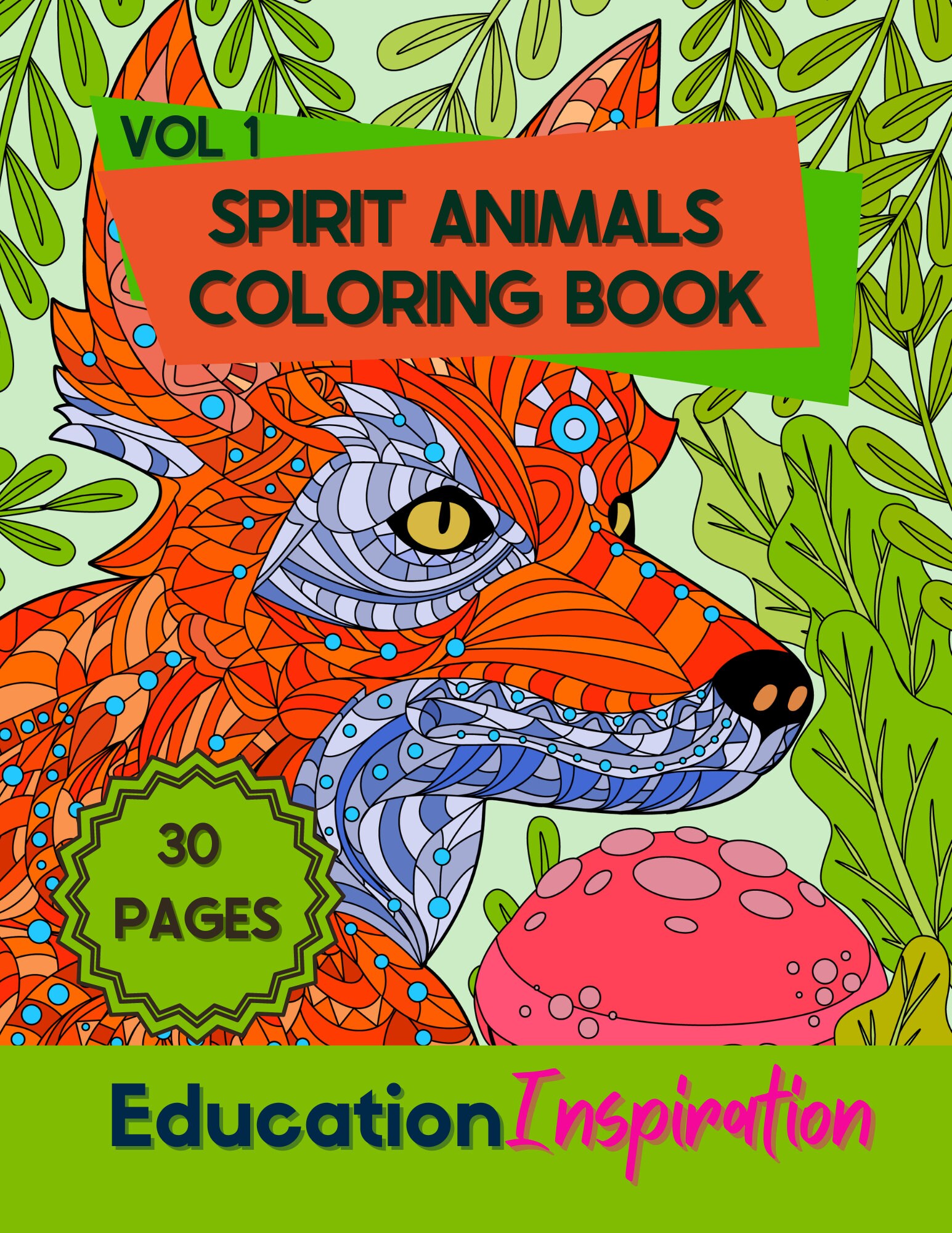 Spirit Animal Mandala Coloring Pages, Stress Relief (digital Download ...