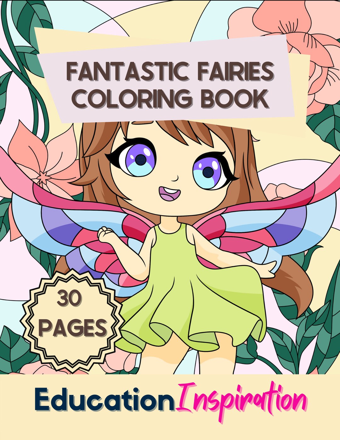 Kawaii Fairy Coloring Pages: Chibi Fairies, Fantasy Art (digital ...