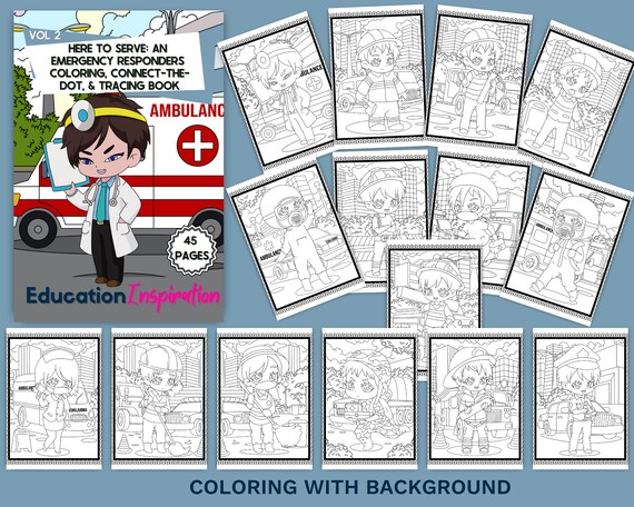First Responder Coloring Work Coloring Health Coloring Hero - Etsy