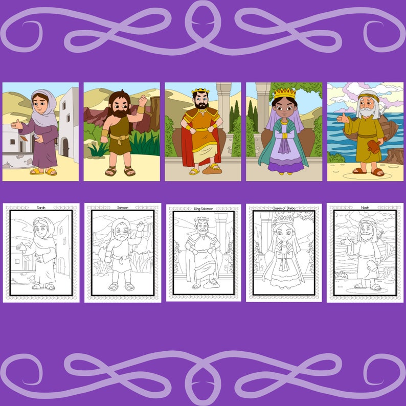 Bible Characters Coloring, Kids Bible Coloring, Bible Coloring ...