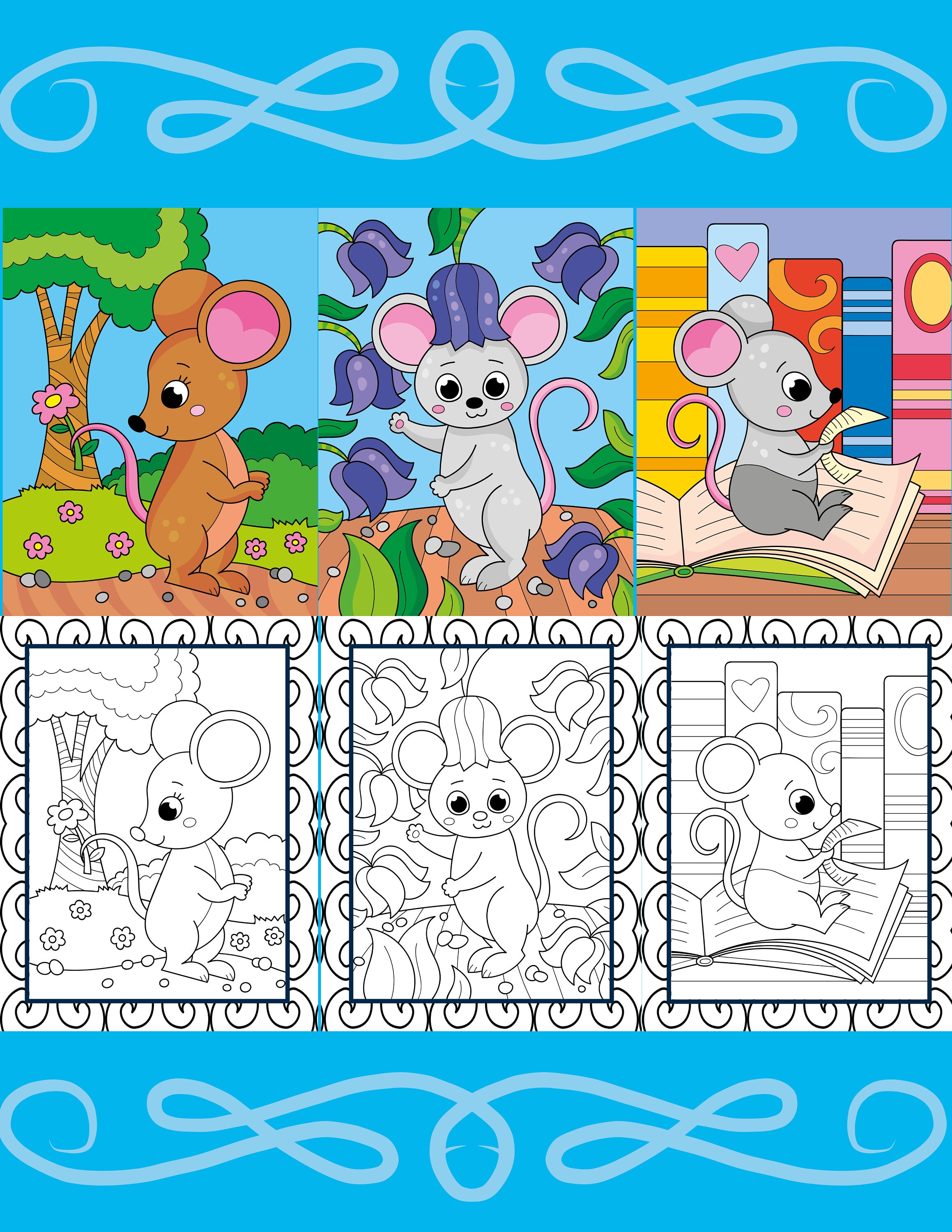 Merry Mouse Coloring, Mice Coloring, Animal Coloring, Kids Coloring ...