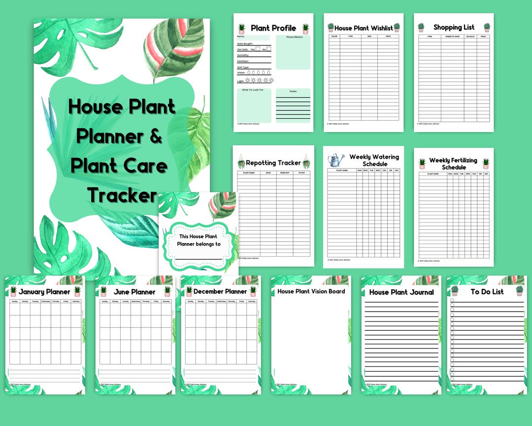 House Plant Planner, Plant Tracker, Plant Journal, Plant Care Printable ...