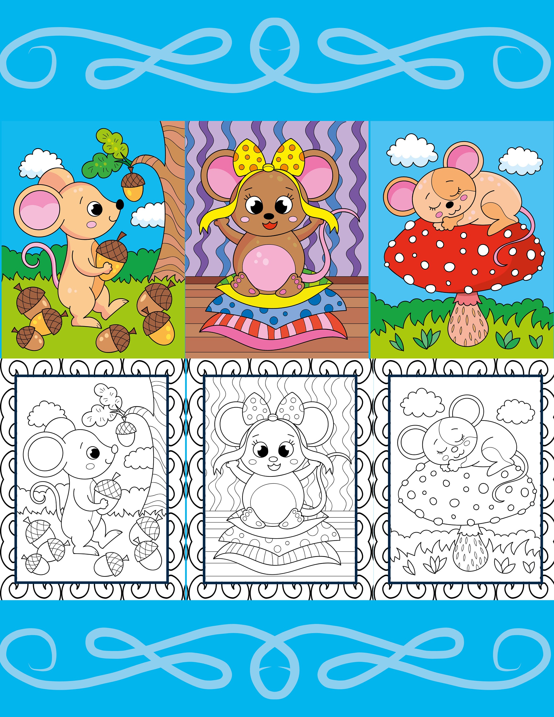 Merry Mouse Coloring, Mice Coloring, Animal Coloring, Kids Coloring ...