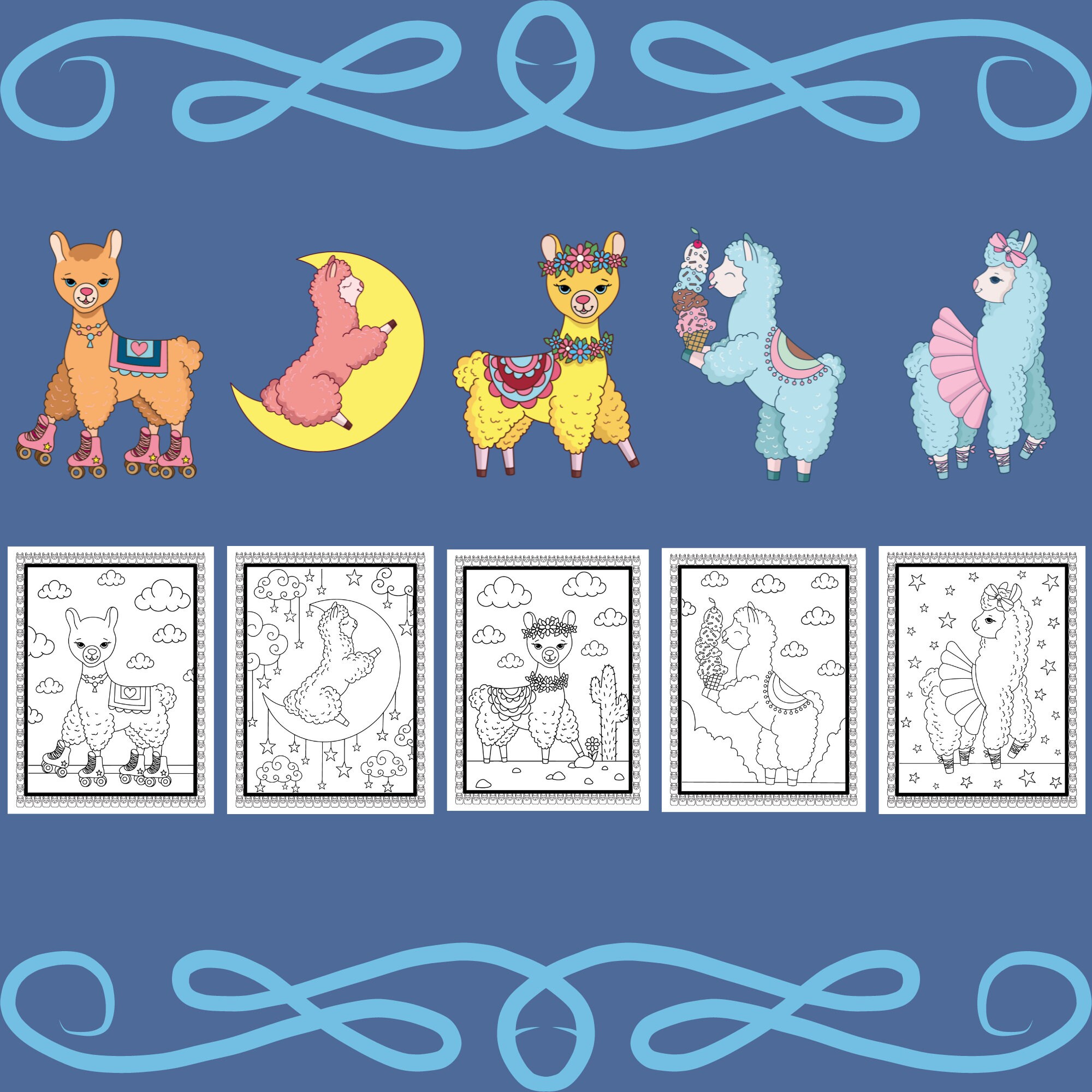 Laughing Llamas Coloring, Llama Coloring, Animal Coloring, Connect the ...