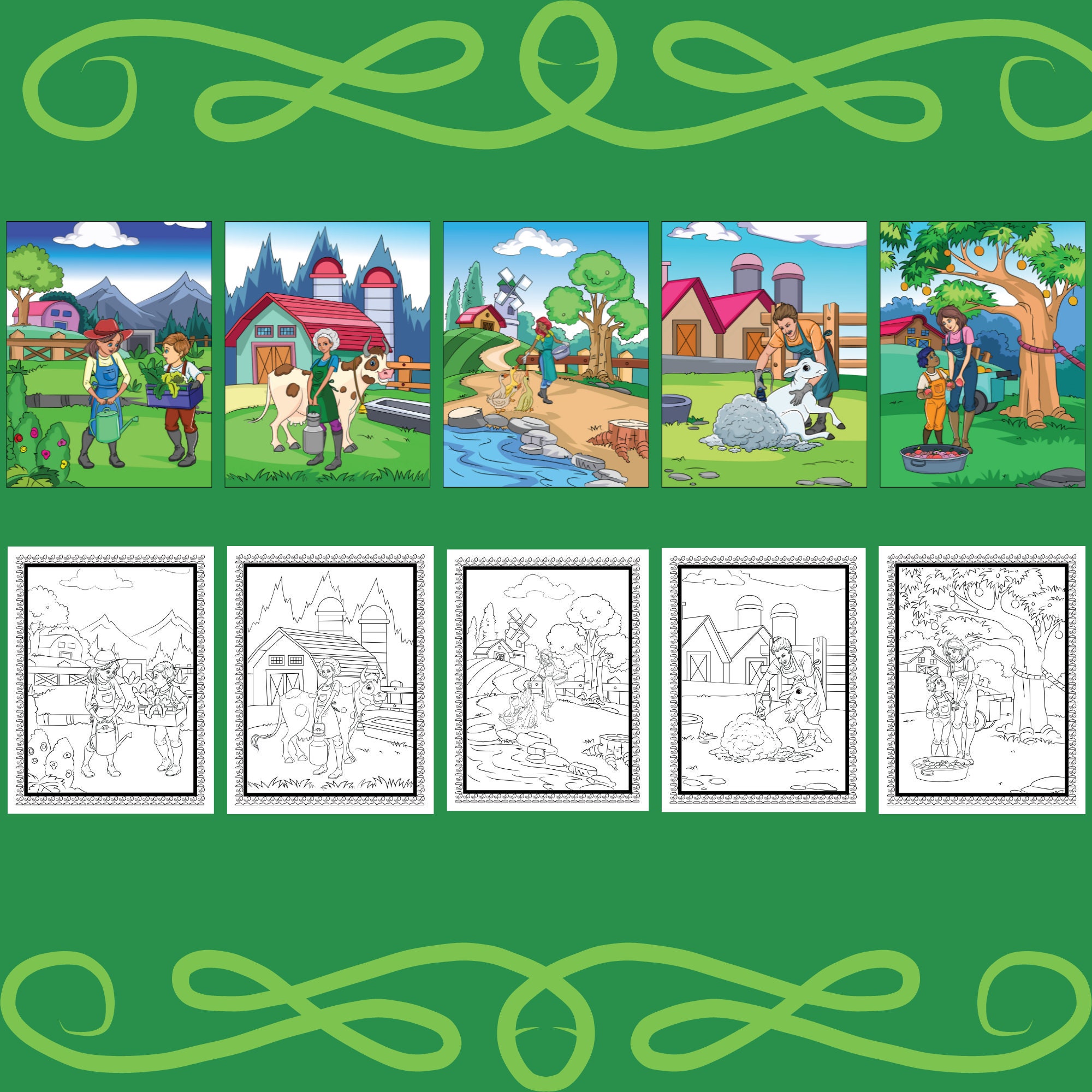 Homestead Farm Coloring, Farm Coloring, Farm Animal Coloring, Garden ...