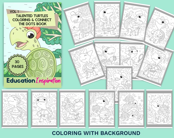 Sea Turtle - Extreme Dot to Dot - PDF Activity and Coloring Page - Etsy ...