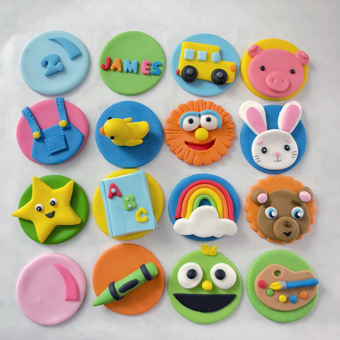 Ms Rachel Inspired Fondant Cupcake Toppers - Etsy