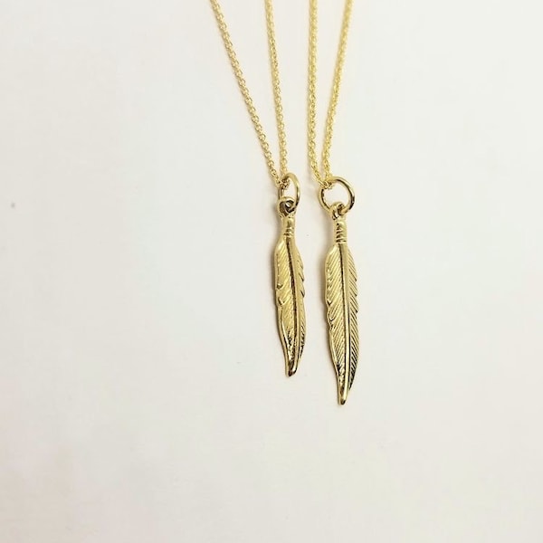 Gold Feather Jewelry - Etsy