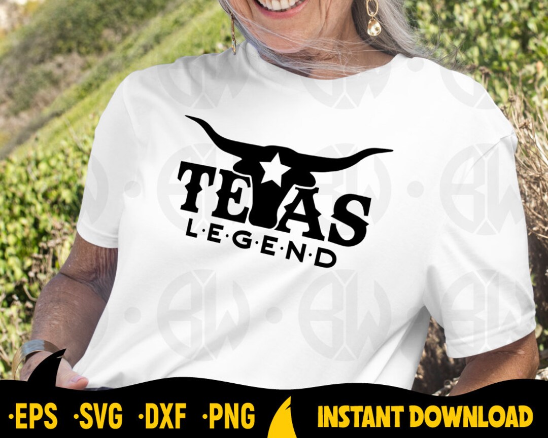 Texas Legend Longhorn Head Star Svg Cut File for Cricut, Silhouette ...