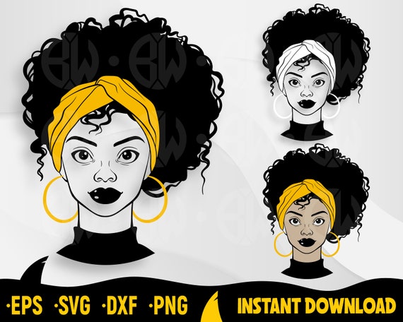 Black Woman Svg African American Woman Svg Afro Woman Svg | Etsy