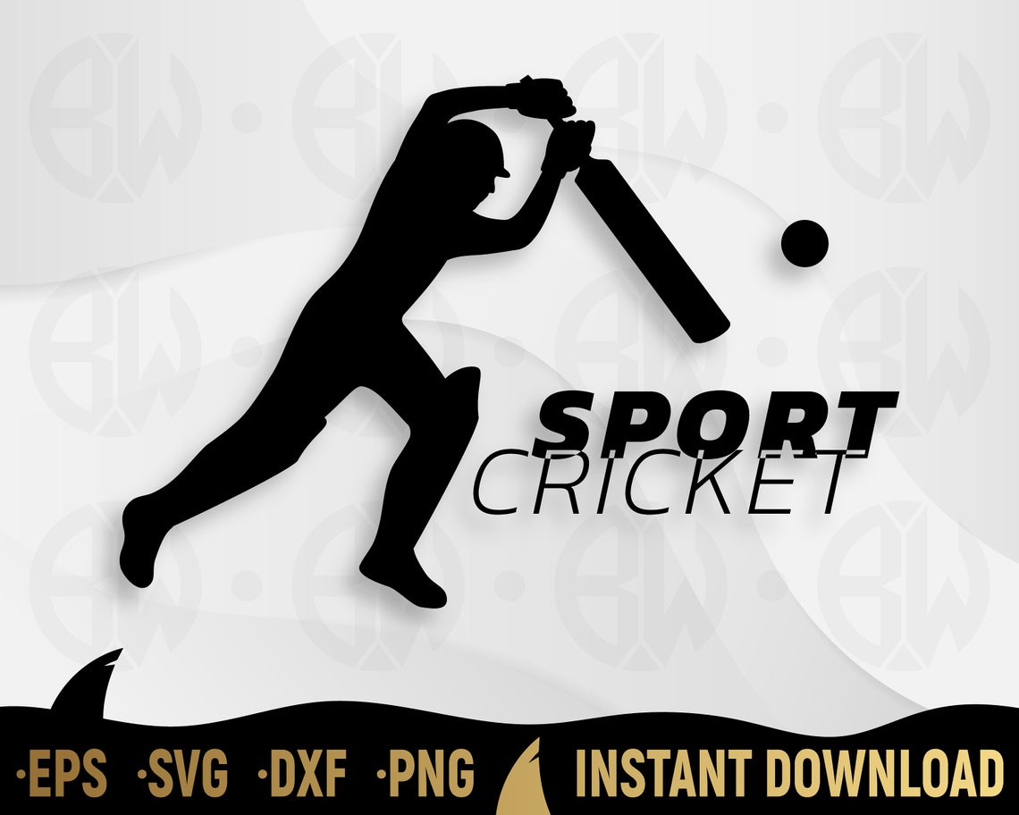 Cricket Player Svg Cut File for Cricut, Silhouette, Cameo, Sport Svg ...
