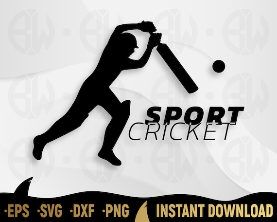 Cricket Player Svg Cut File for Cricut Silhouette Cameo | Etsy