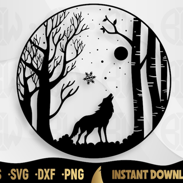 Wolf Howling at Moon - Etsy