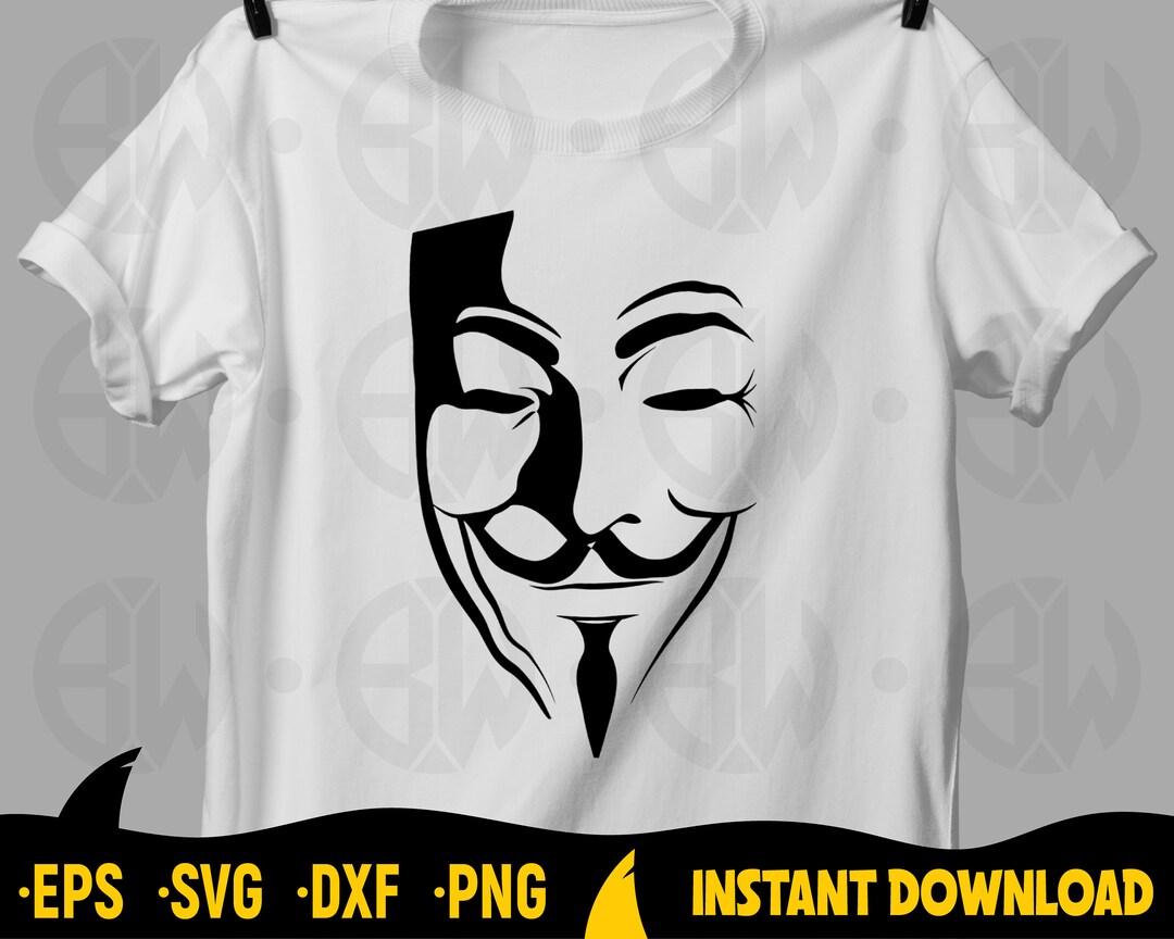 Anonymous Mask SVG, Vendetta Svg, Guy Fawkes, Vinyl, Clipart, Cutting ...