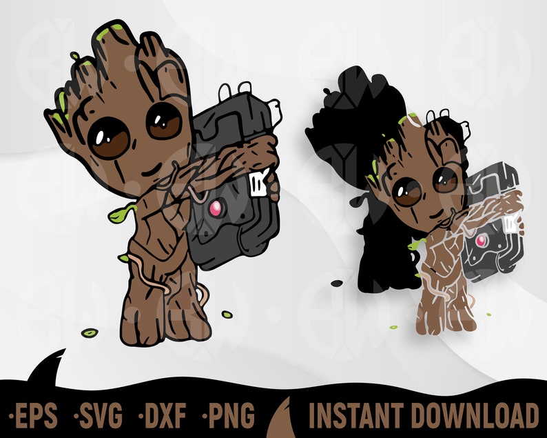 Baby Groot Holding Cassette Svg Cut File for Cricut, Silhouette ...