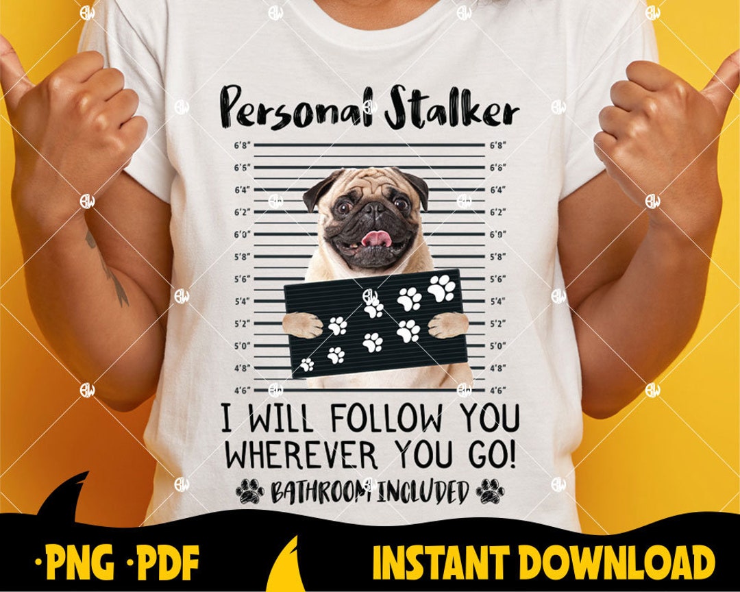 Pug Mugshot Printable, Funny Pug Tshirt, Pug Printable, Personal ...