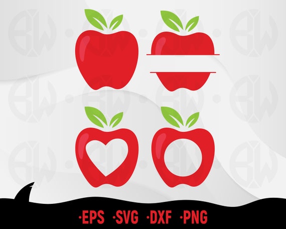 4 Apple SVG Files Cut Files for Cricut/silhouette Digital | Etsy