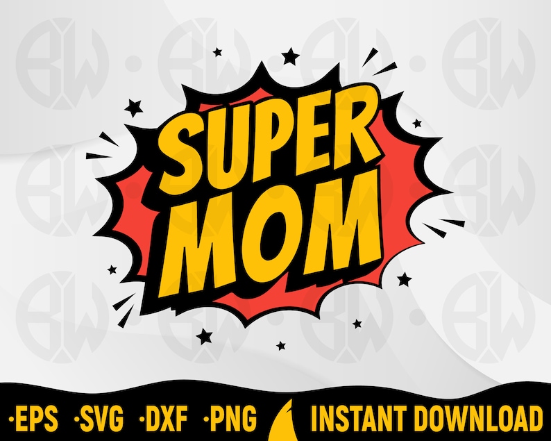 Layered Super Mom Logo Comic Style Svg Cut for Cricut - Etsy