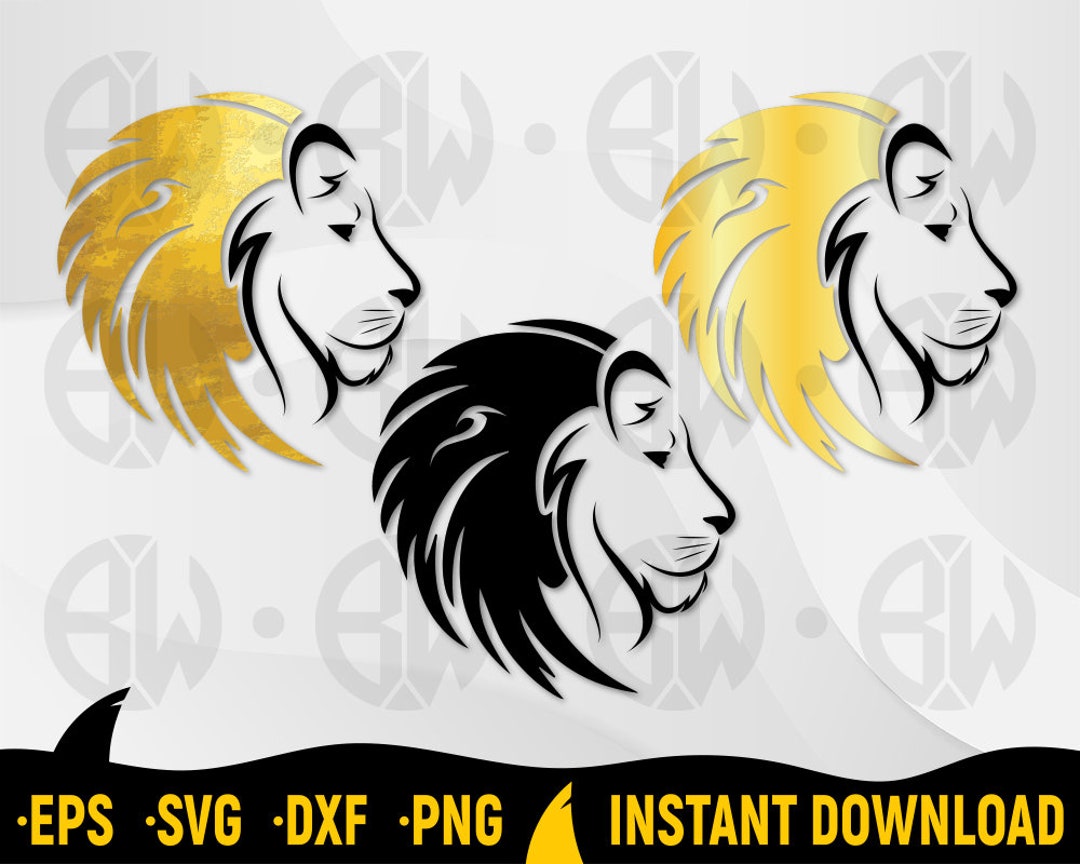 Lion SVG Cut Files for Silhouette, Golden Lion, Silhouette, Lion Vector ...