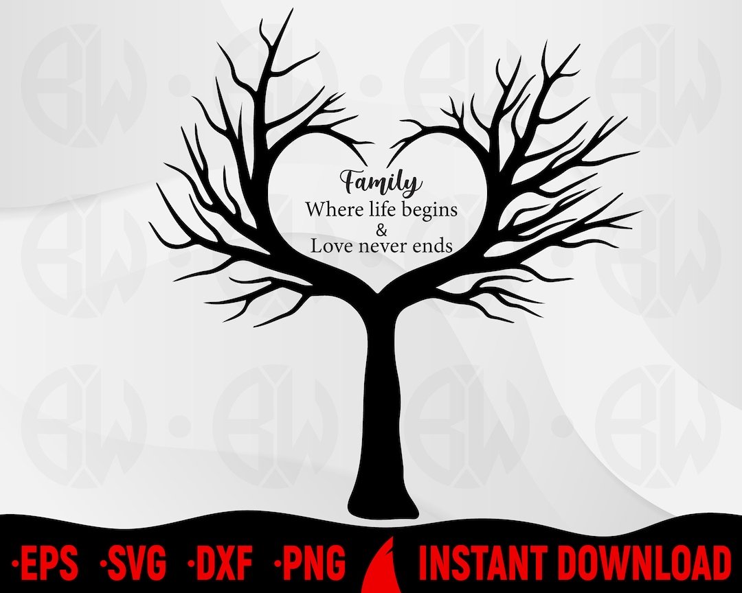 Heart Tree Svg, Family Where Life Begins and Love Never Ends, Family ...