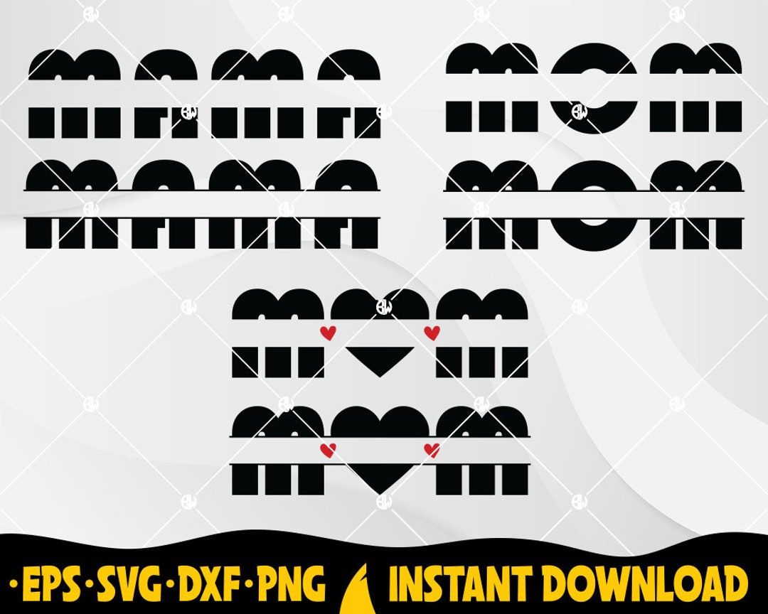 Mom Split Monogram Svg, Mothers Day, Kids Name Svg (digital Files) - Etsy