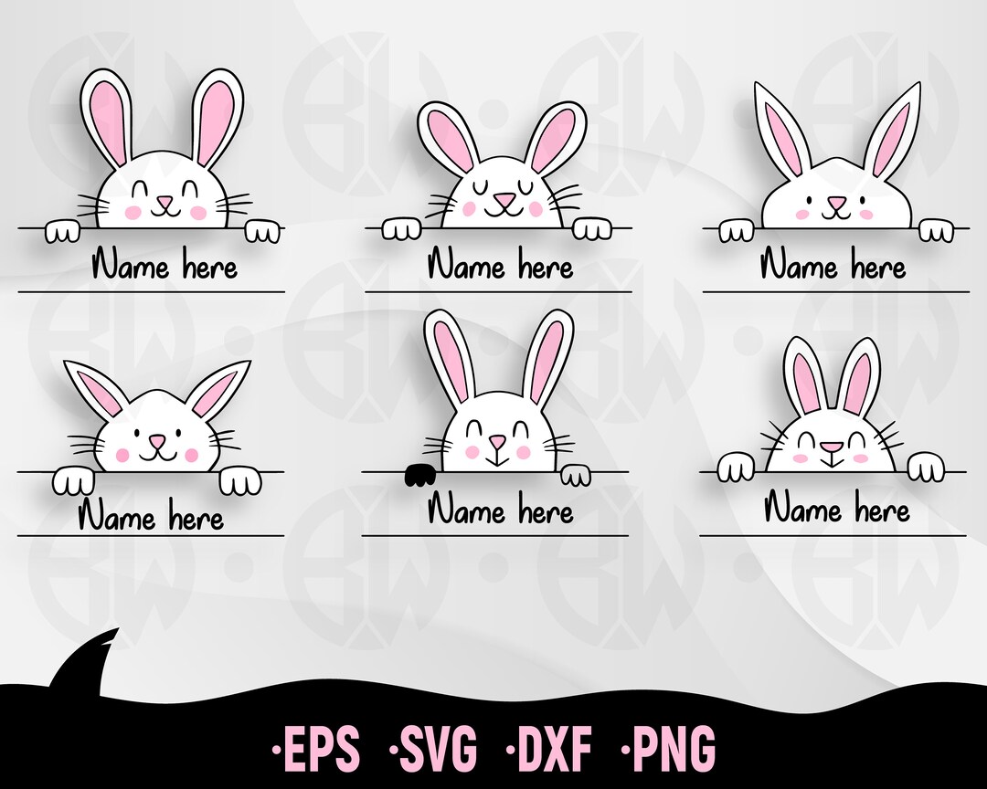 Bunny Monogram Svg, Rabbits Svg, Rabbit Monogram Svg, Easter Egg Bunny ...