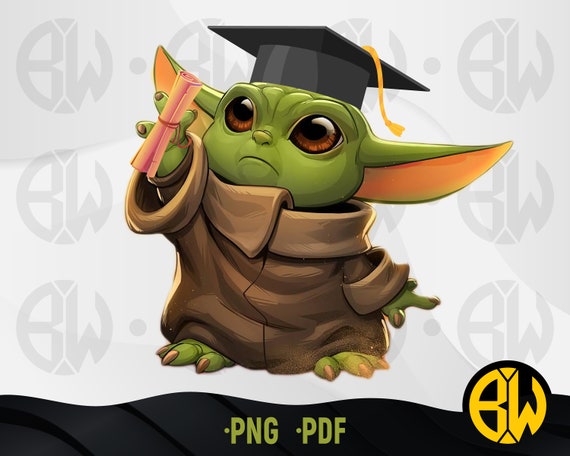 Yoda Graduation Cap Printable File Yoda Holding A Rolled | Etsy