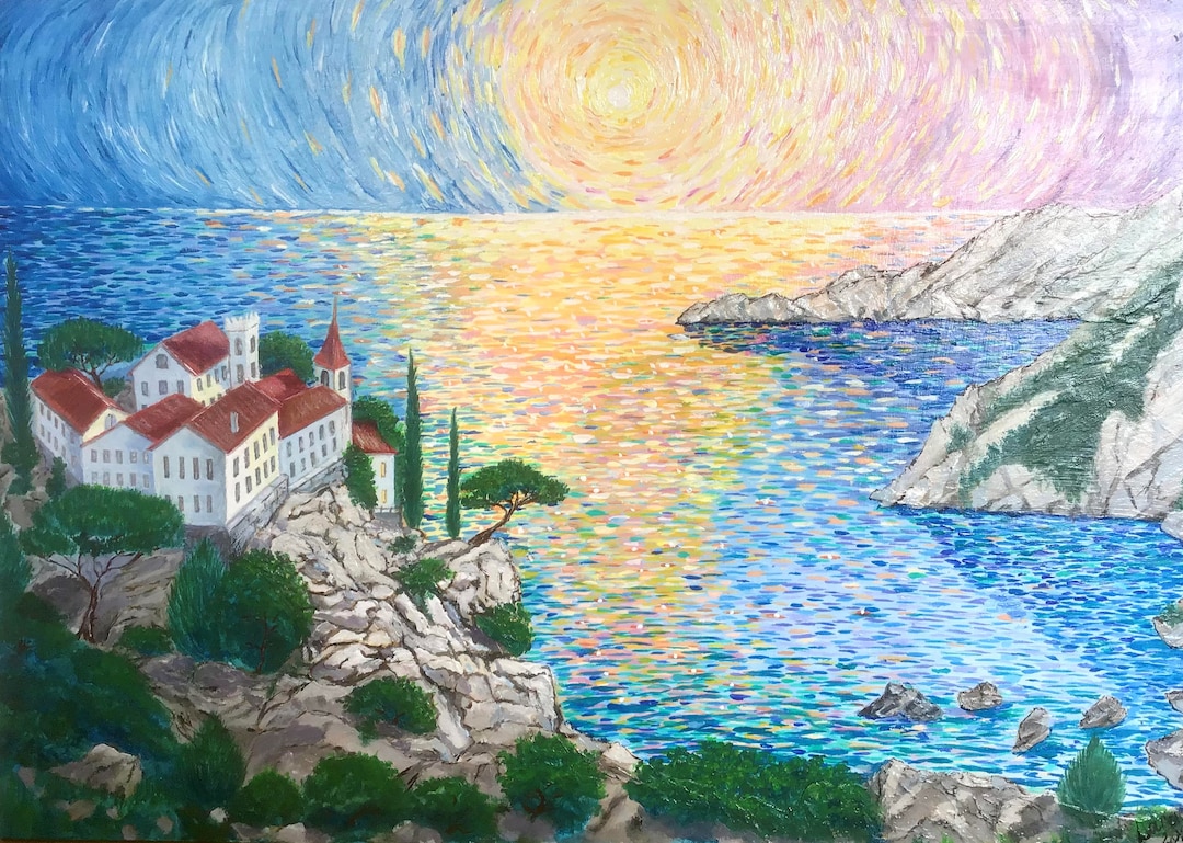 Pointillism Original Voluminous Acrylic Handmade Painting Exclusive ...