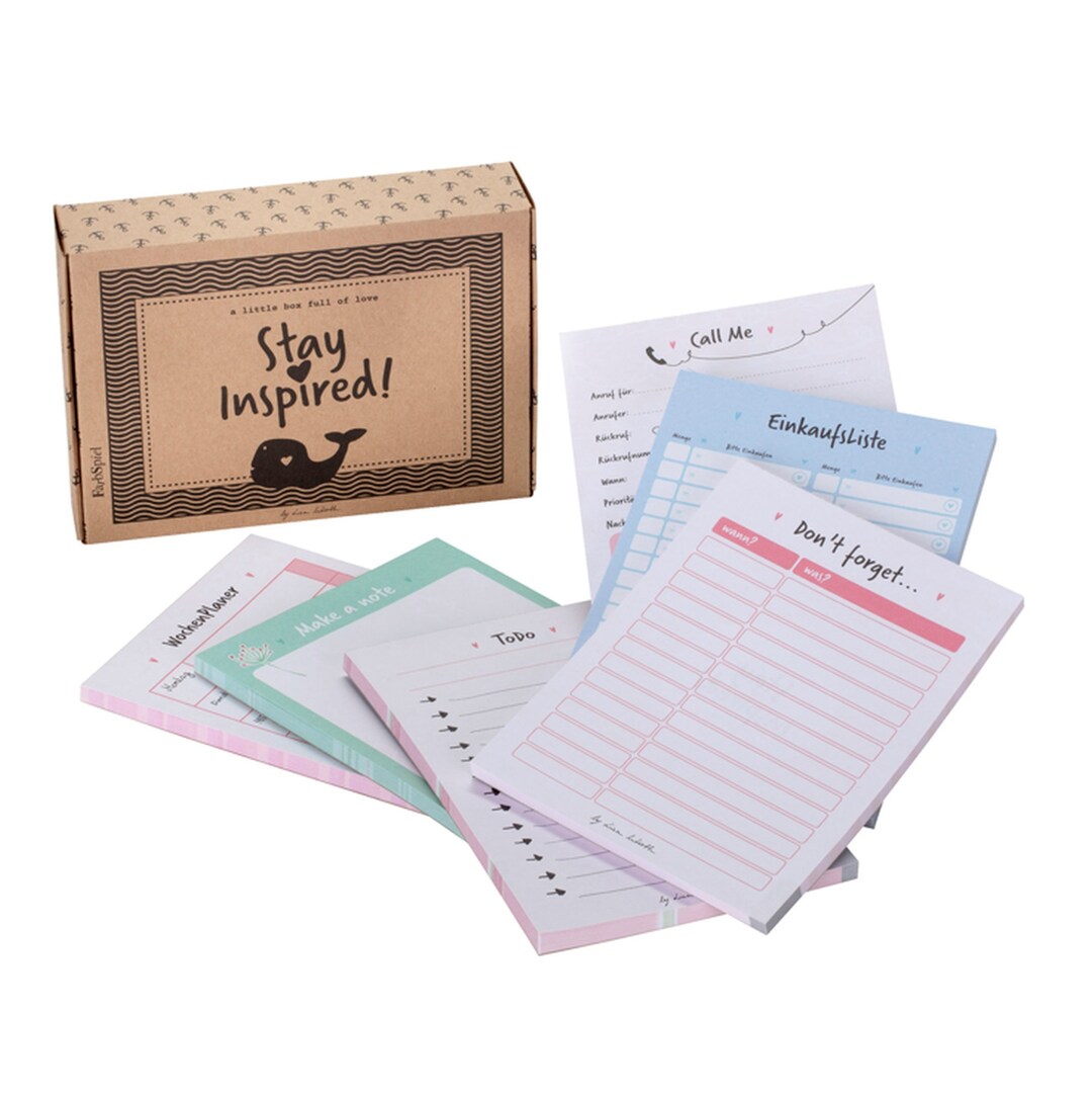 6 Blocks in Set 1 DIN A6 Incl. Weekly Planner, Shopping List, To-do ...