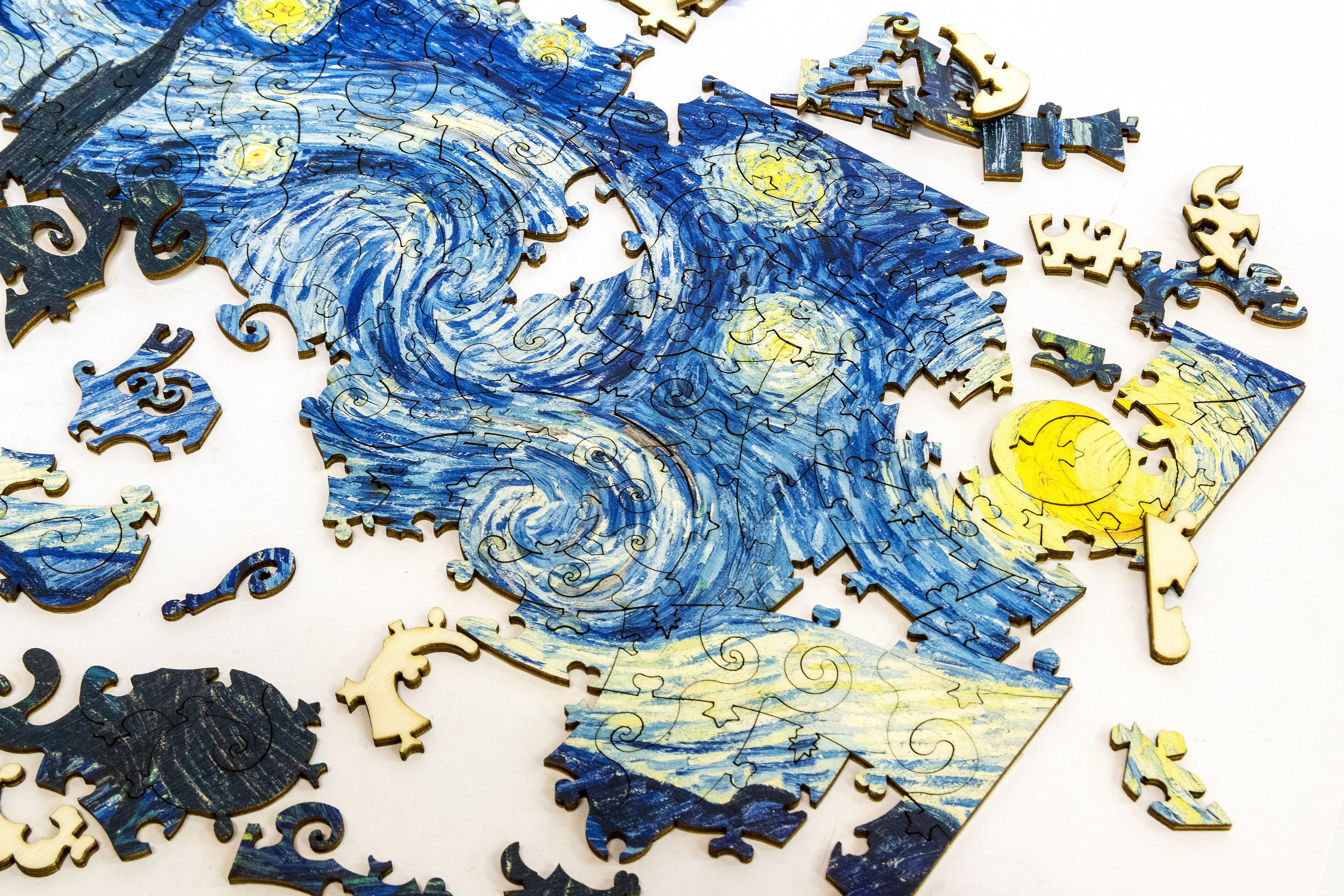 Wooden Puzzles Special Tiles Starry Night Vincent Van - Etsy UK
