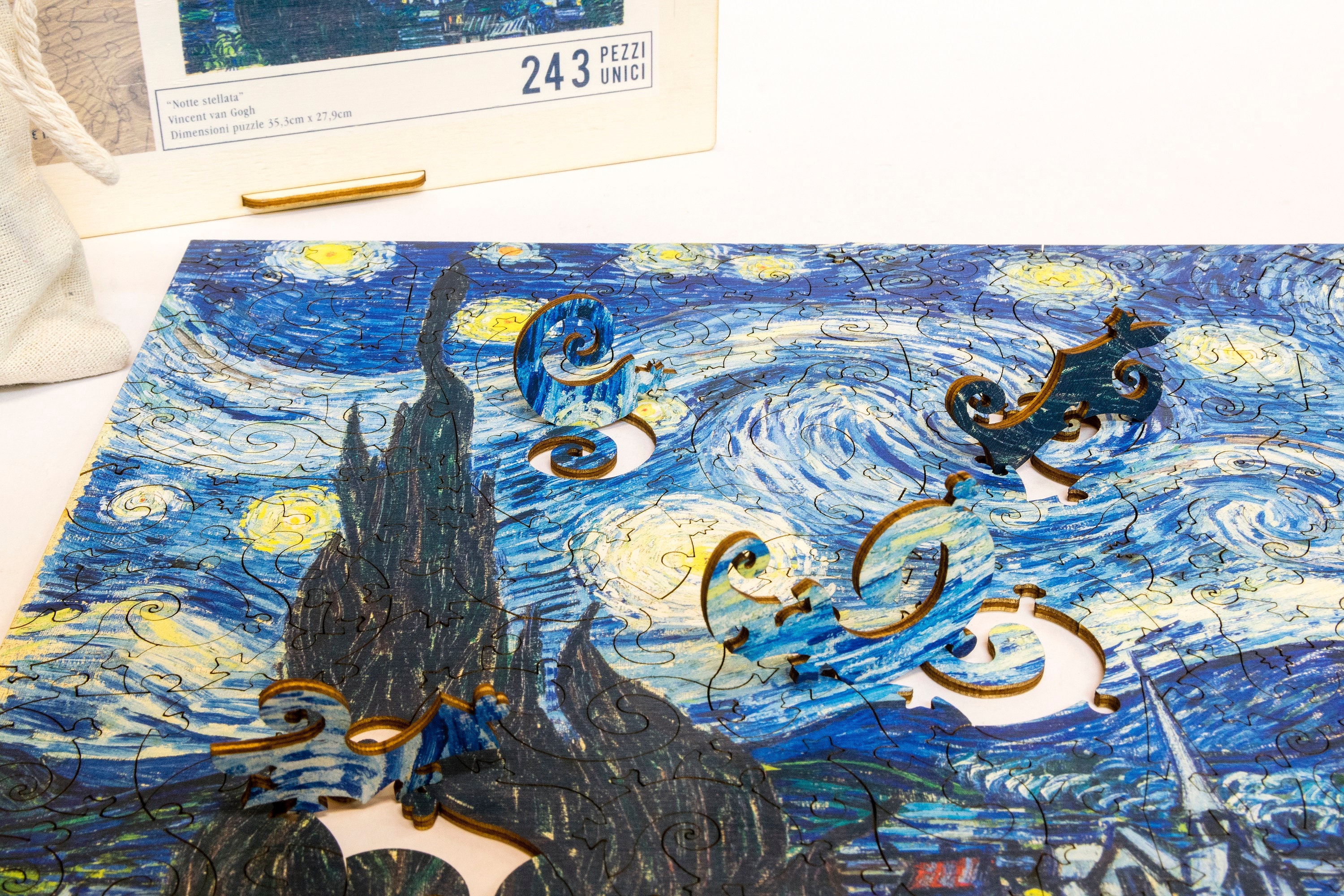 Wooden Puzzle Starry Night Vincent van Gogh | Etsy