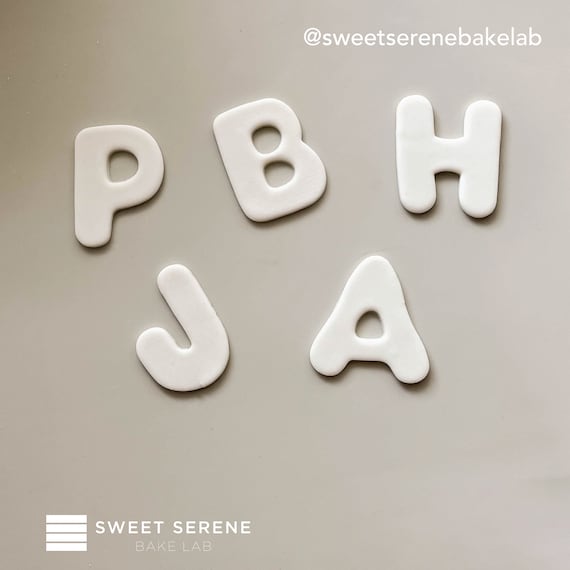 Edible Fondant Rounded Large Alphabet Decoration for Birthday - Etsy
