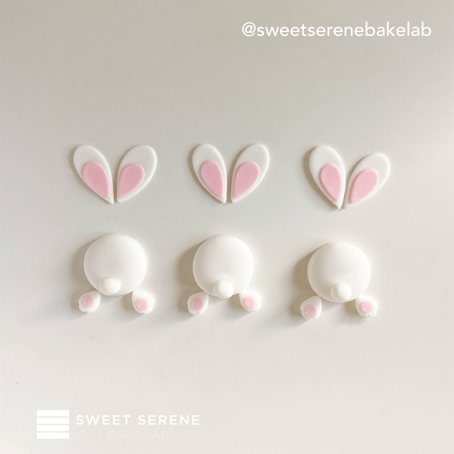 Edible Easter Bunny Tails and Ears Fondant Cupcake & Cake | Etsy