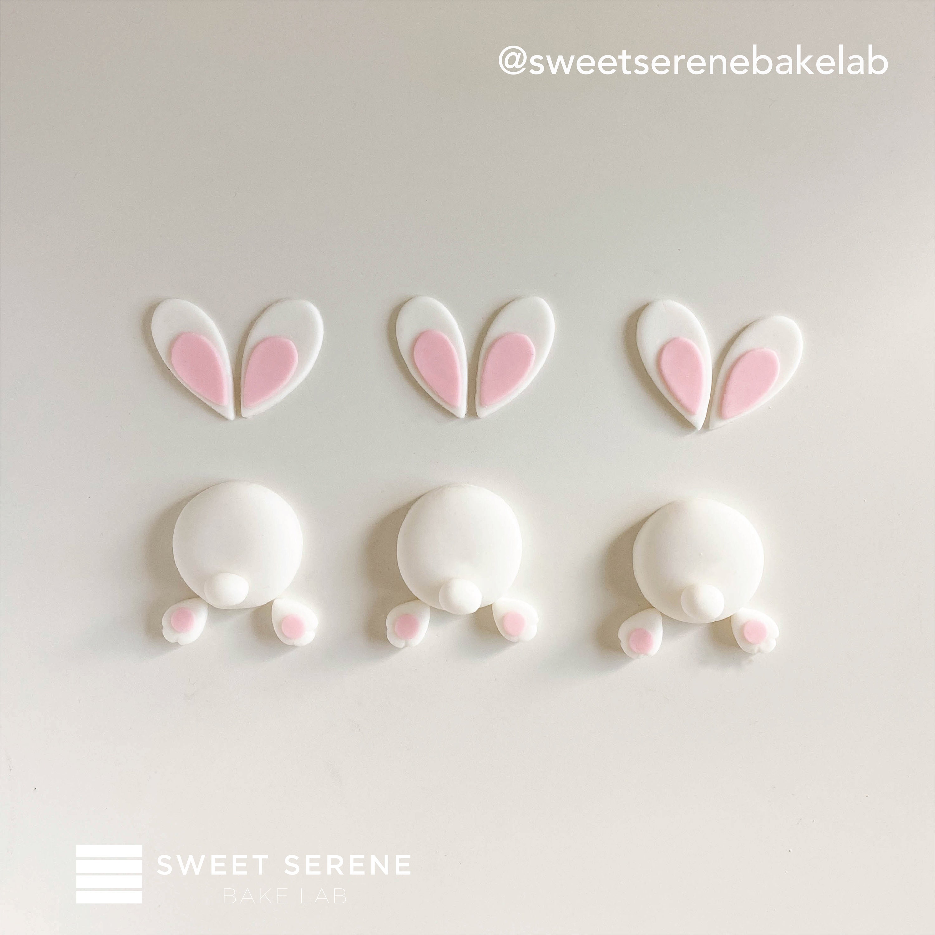 Edible Easter Bunny Tails and Ears Fondant Cupcake & Cake Topper Ester ...
