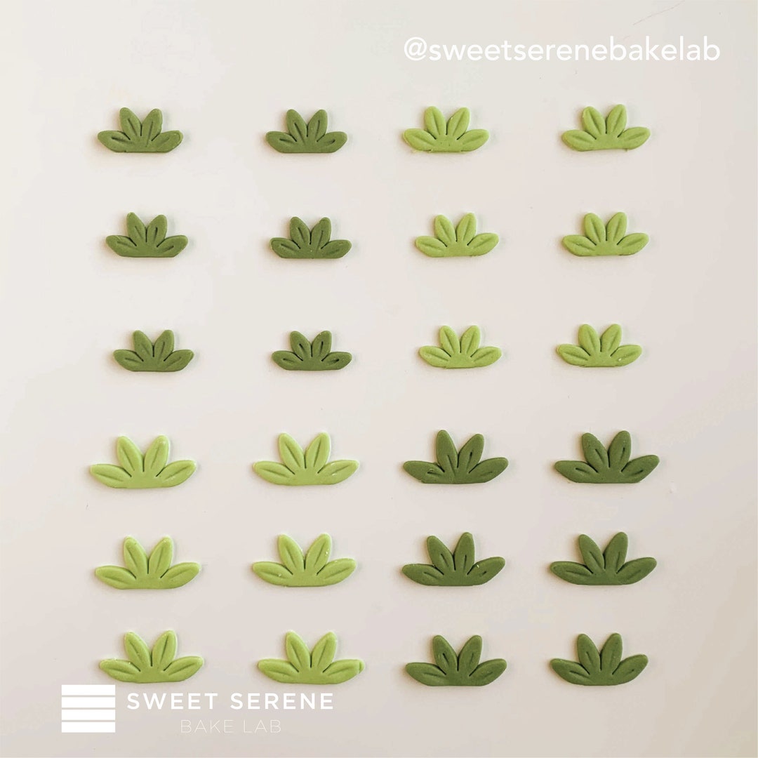 Edible Fondant Grass 2D Decoration for Birthday Cake/ Cupcakes Topper ...