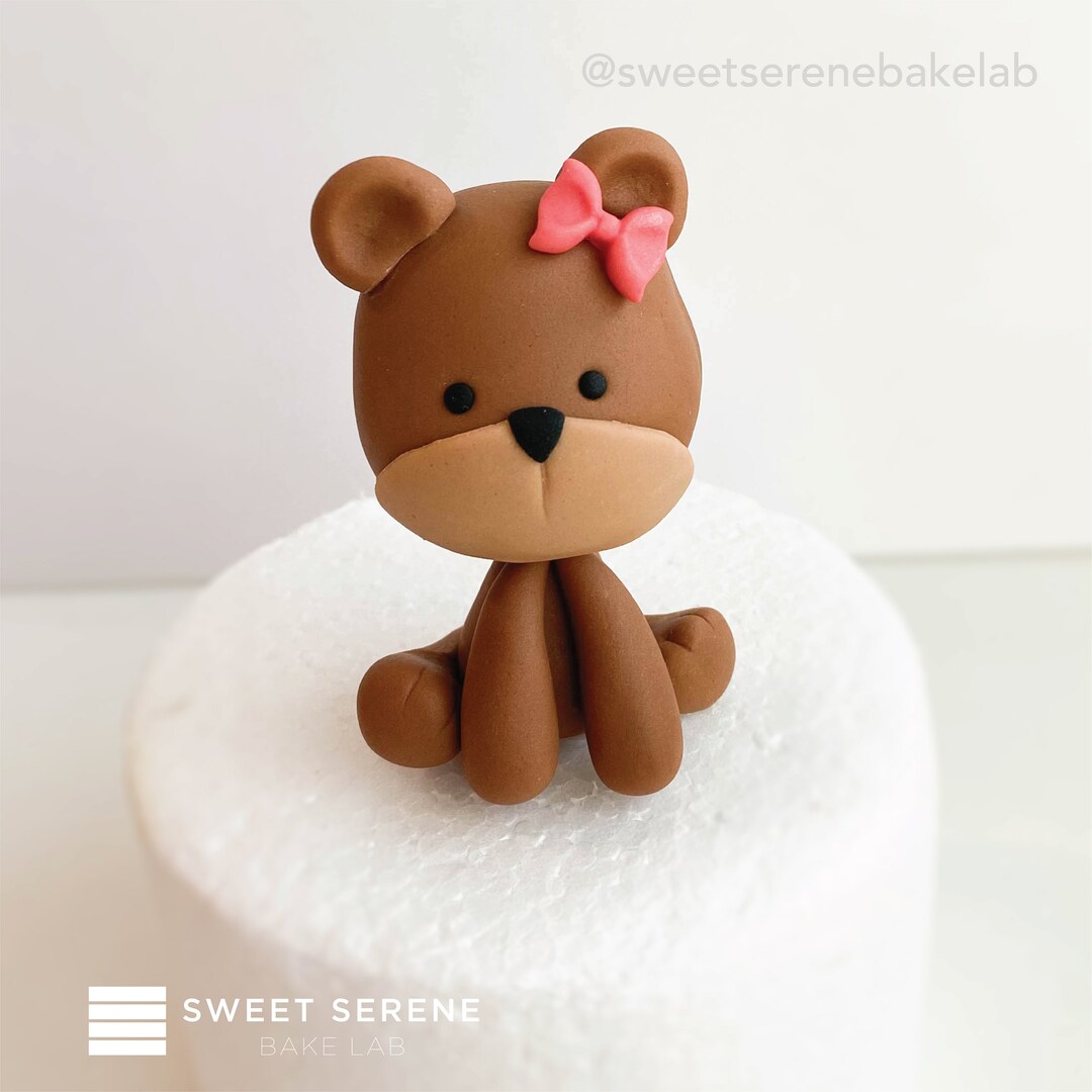 Edible Bear Fondant Figurine for Cake & Cupcake Topper. Teddy Bear ...