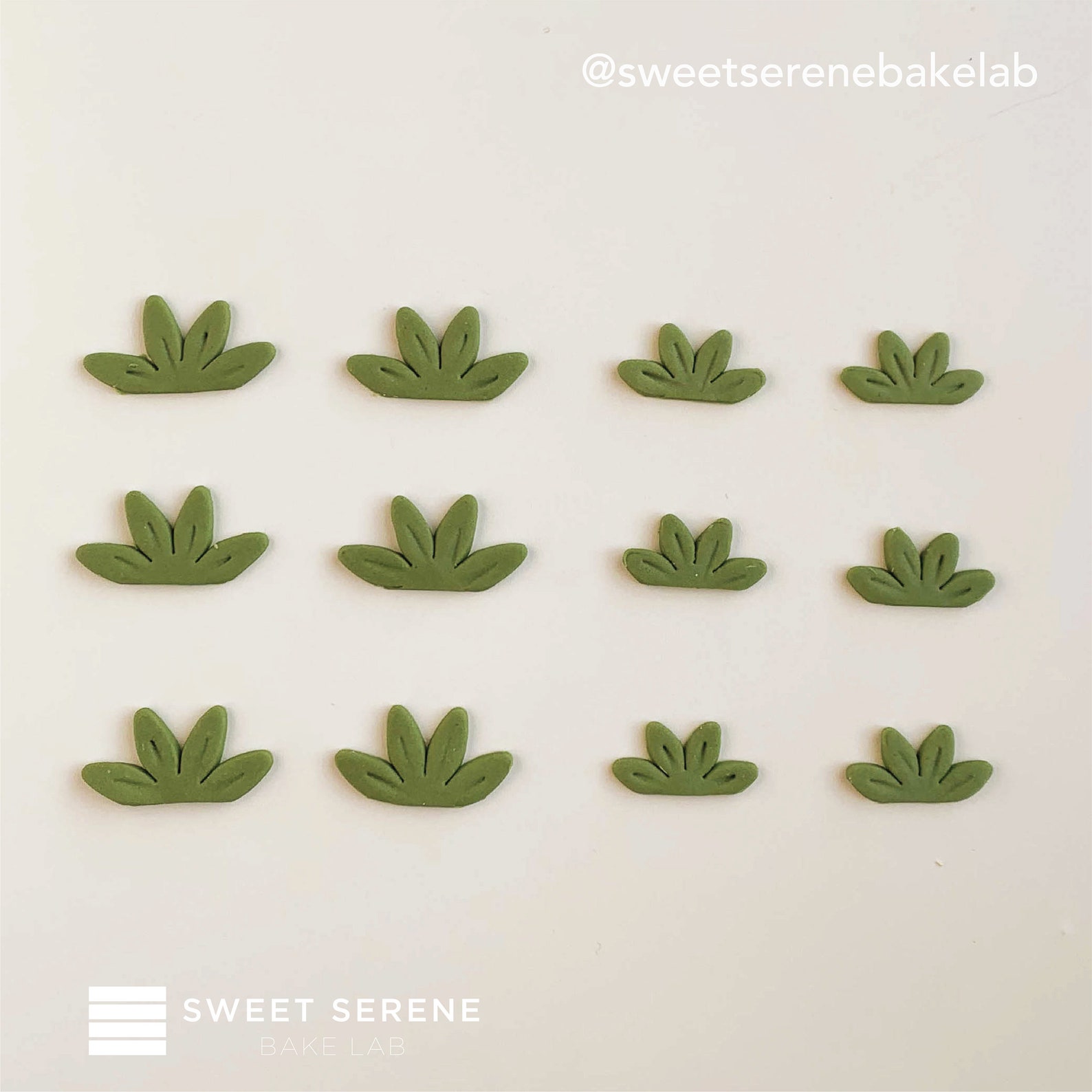 Edible Fondant Grass 2D Decoration for Birthday Cake/ Cupcakes Topper ...