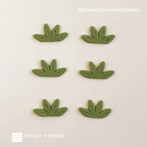 Edible Fondant Grass 2D Decoration for Birthday Cake/ Cupcakes Topper ...