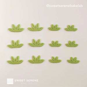 Edible Fondant Grass 2D Decoration for Birthday Cake/ Cupcakes Topper ...