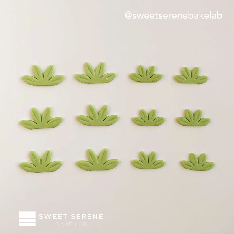 Edible Fondant Grass 2D Decoration for Birthday Cake/ Cupcakes Topper ...