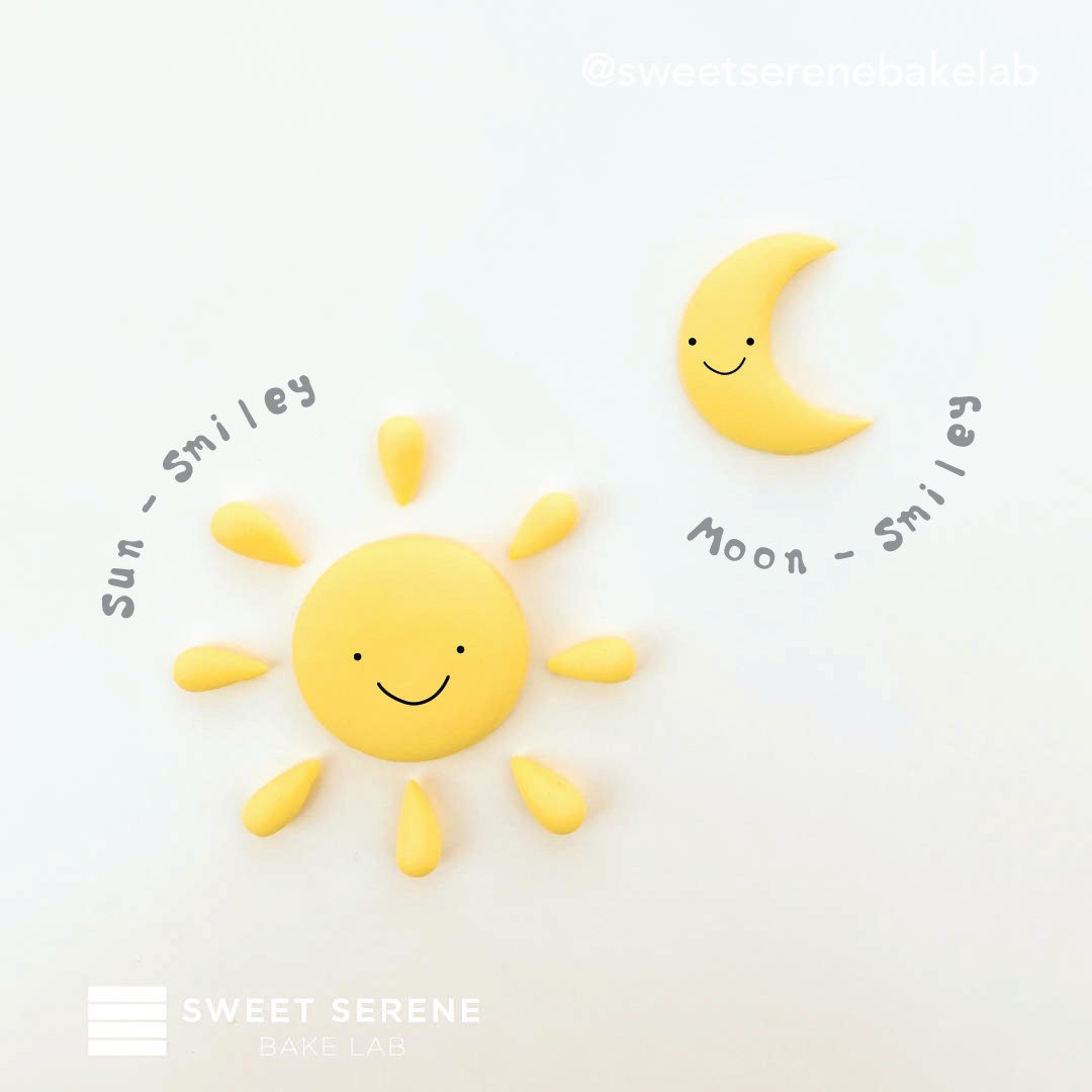 Edible Fondant Sun or Moon Decoration for Birthday Cake/ Cupcakes ...