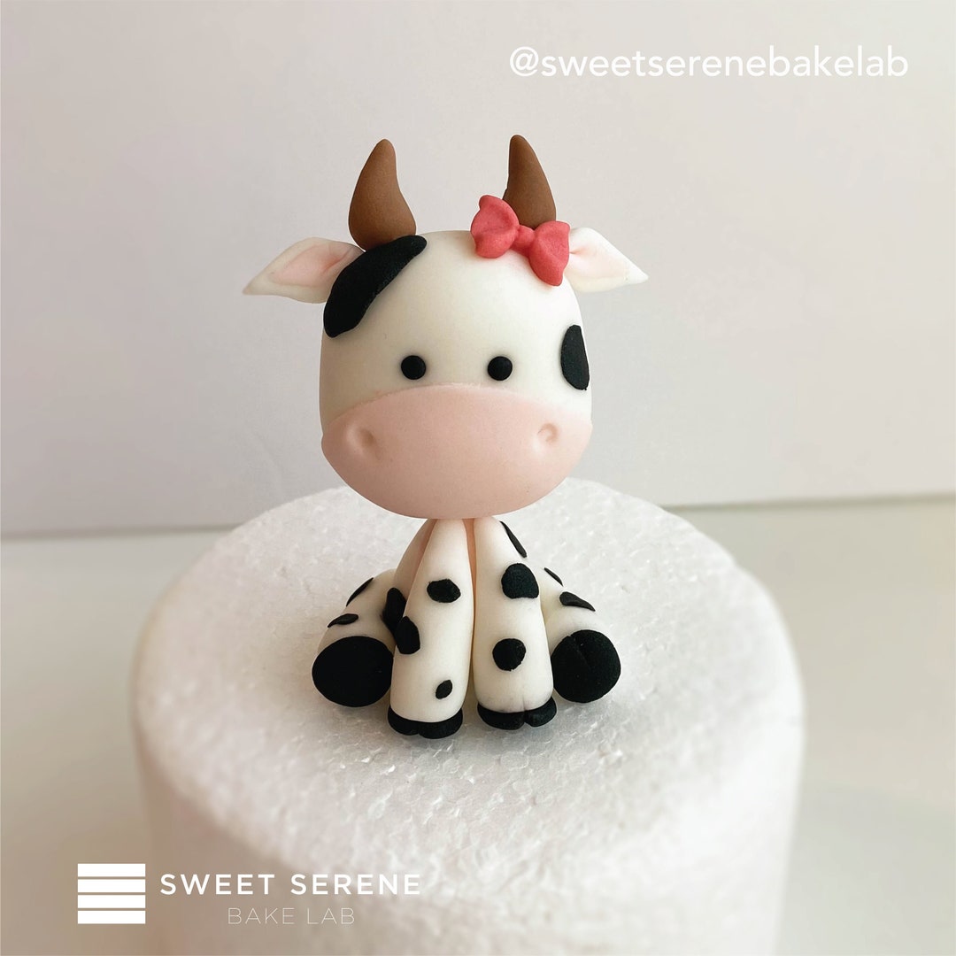 Edible Cow Sugar Fondant Figurine for Cake & Cupcake Topper. Farm House ...