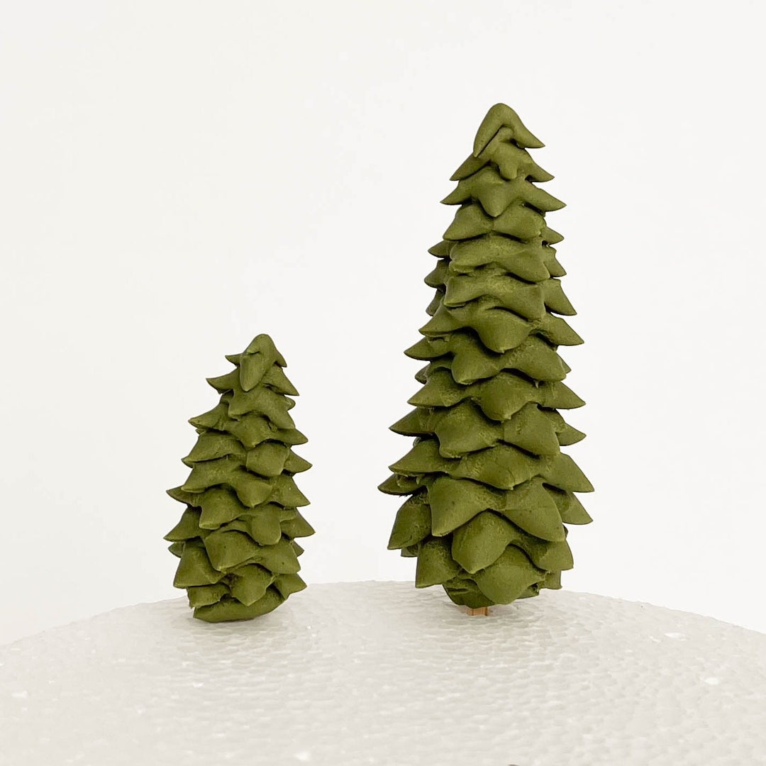 Edible Pine Tree Sugar Fondant Figurine for Cake & Cupcake Topper ...