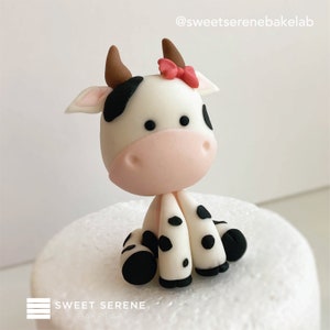 Edible Cow Sugar Fondant Figurine for Cake & Cupcake Topper. Farm House ...