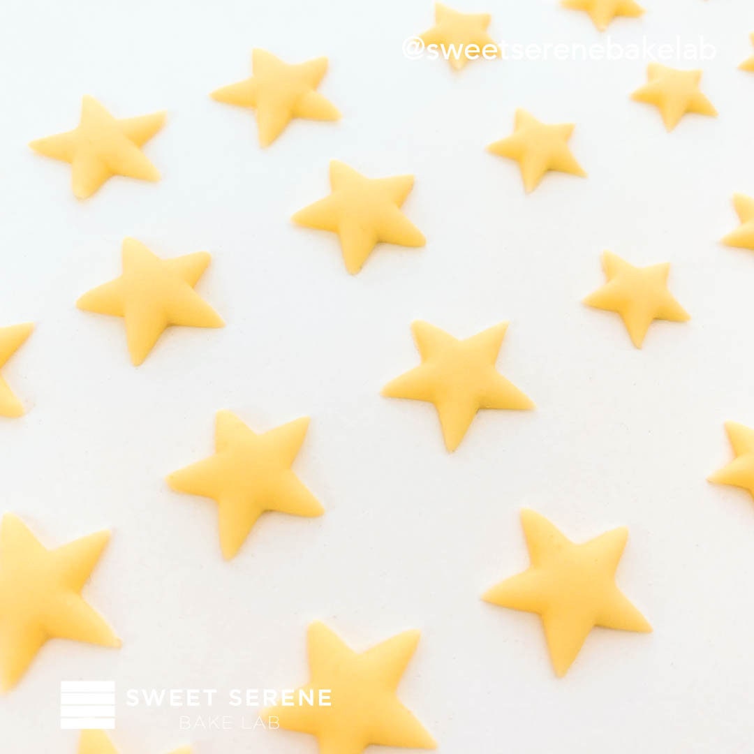 Edible Fondant Stars 2D Decoration for Birthday Cake/ Cupcakes Topper ...