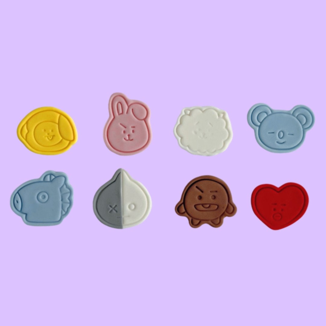 Edible Fondant BTS Character (BT21) Cupcakes Topper, Cake Topper - Set ...