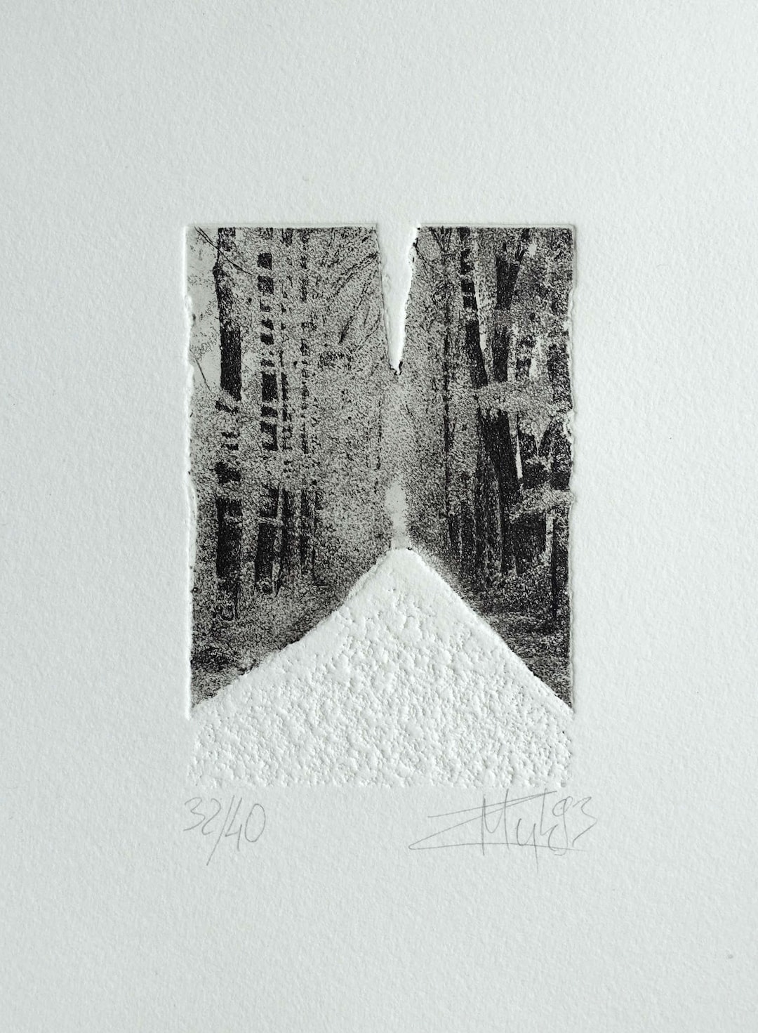 Original Etching, Embossed Print - Black and White, Handmade ...