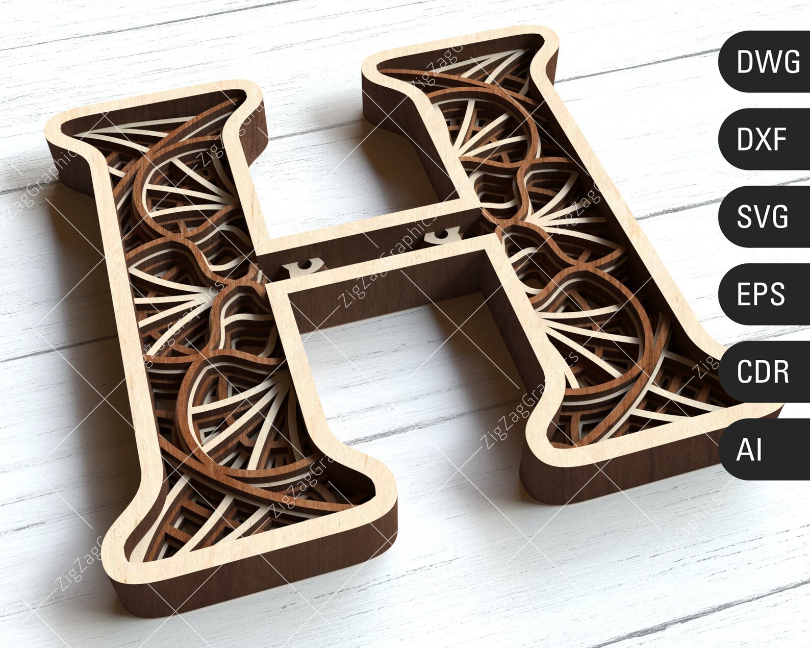 A-Z Layered SVG Alphabet 3D Layered Letters SVG bundle | Etsy