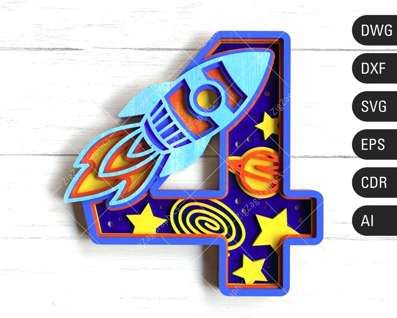 Paper, Party & Kids Craft Supplies & Tools 3D Space Layered Number 2 ...